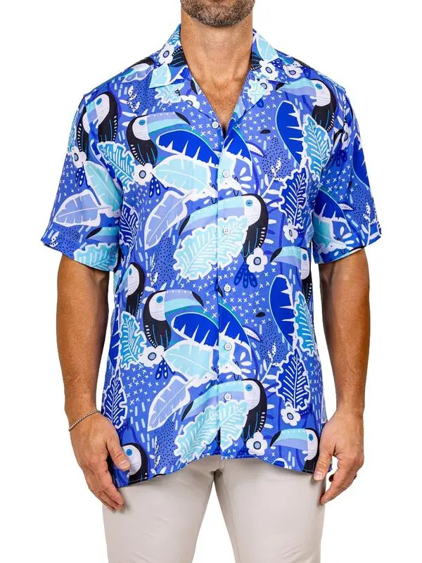 MACEOO Apachi Marthy Camp Shirt - Blue
