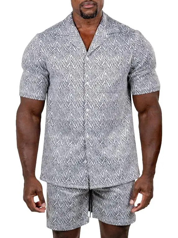 MACEOO Marthy Short Sleeve Button-up Shirt - Grey