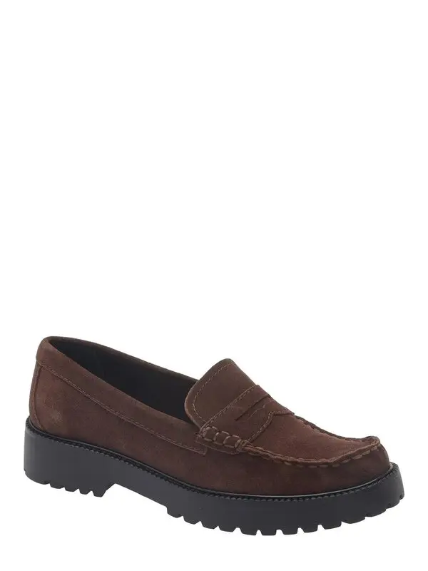 Dolce Vita Platform Penny Loafer - Dark Brown Suede
