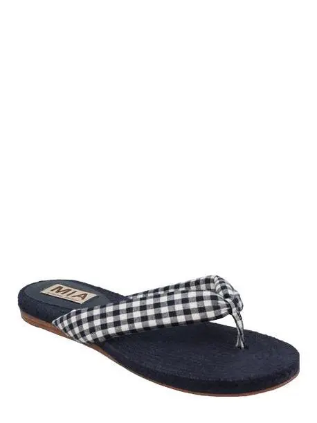 Mia Aleena Espadrille Flip Flop - Navy/white
