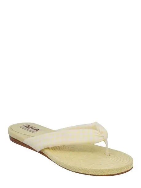 Mia Aleena Espadrille Flip Flop - Yellow/white