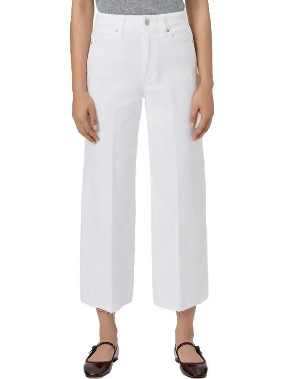 Paige Anessa High-waist Wide Leg Ankle Jeans - Crisp White