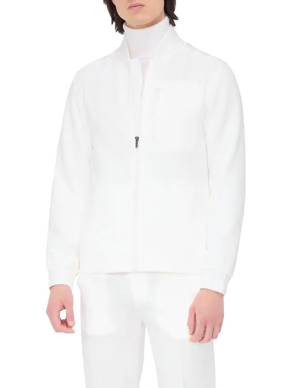Bugatchi Knit Blouson Jacket - Chalk