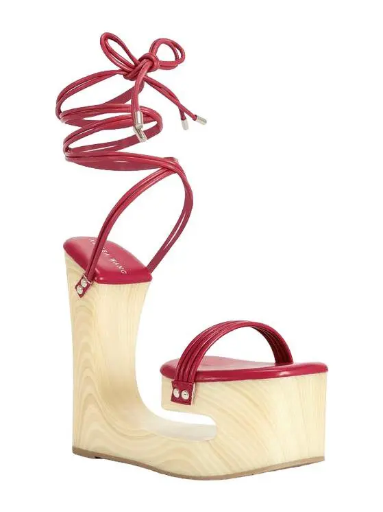 AZALEA WANG Cipriano Platform Sandal - Red