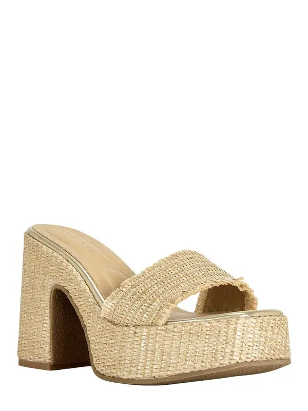 AZALEA WANG Aniket Platform Sandal - Beige