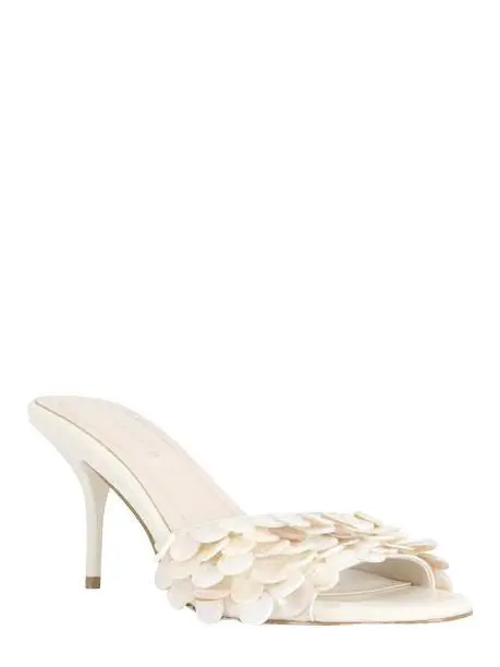 AZALEA WANG Gaura Embellished Slide Sandal - Cream