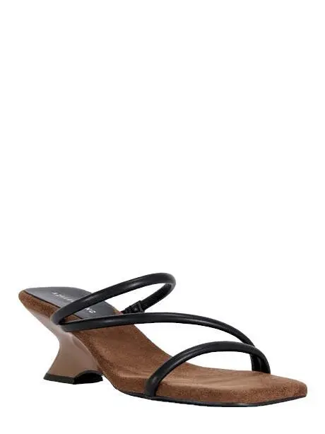 AZALEA WANG Genna Wedge Slide Sandal - Chocolate