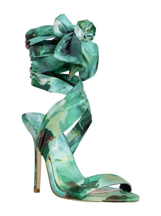 AZALEA WANG Ankle Wrap Sandal - Green