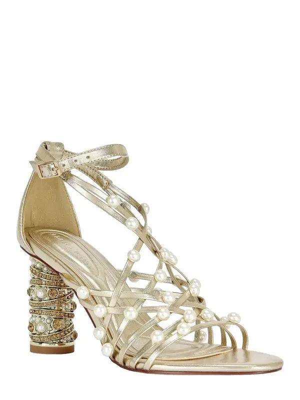 AZALEA WANG Jadine Ankle Strap Sandal - Gold