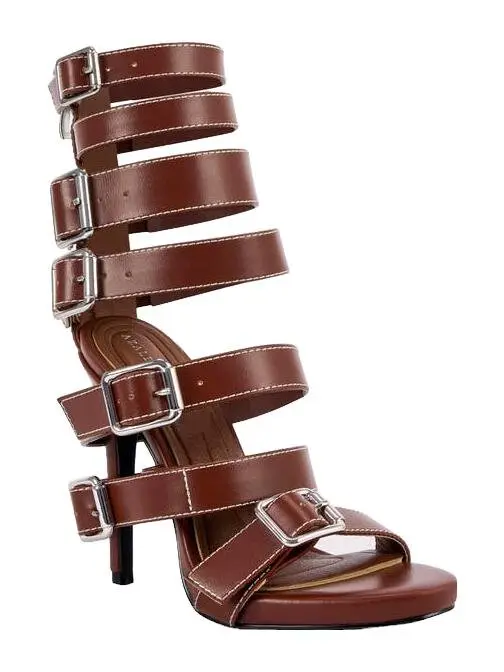 AZALEA WANG Hitcham Ankle Strap Sandal - Brown