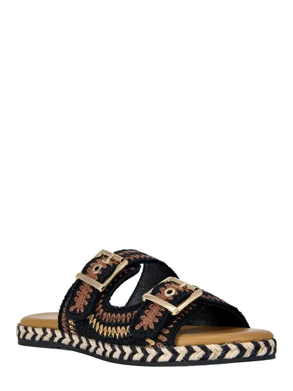 AZALEA WANG Pacorro Slide Sandal - Black Brown