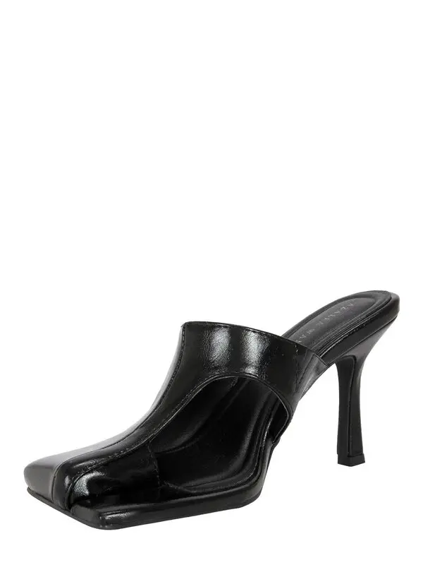 AZALEA WANG Jonene Square Toe Mule - Black