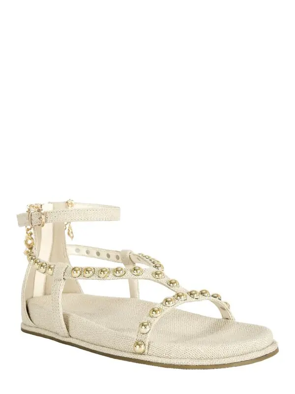 AZALEA WANG Nautyca Studded Gladiator Sandals - Natural
