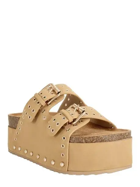 AZALEA WANG Algedi Platform Sandals - Tan