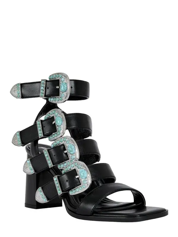 AZALEA WANG Raeanne Ankle Strap Sandal - Black