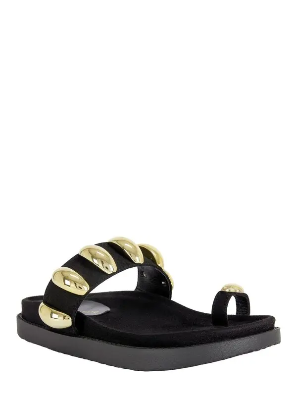 AZALEA WANG Toe Loop Sandal - Black