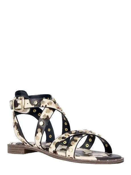 AZALEA WANG Whistler Ankle Strap Sandal - White Multi