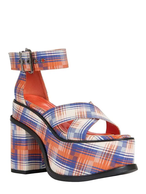 AZALEA WANG Jaetyn Platform Sandal - Orange Multi