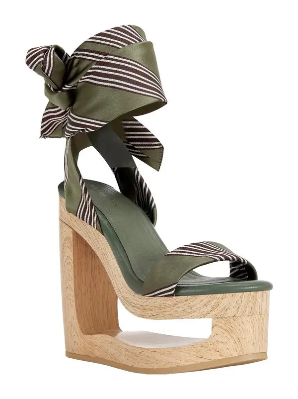 AZALEA WANG Wynn Platform Sandals - Green
