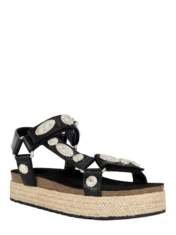 AZALEA WANG Watkins Ankle Strap Platform Sandal - Black