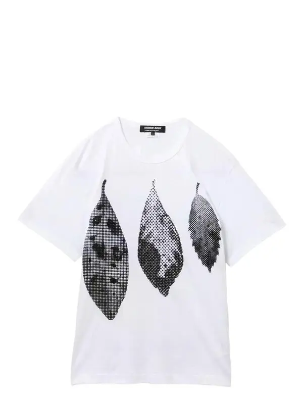 Comme Des Garçons Leaf-print T-shirt - White