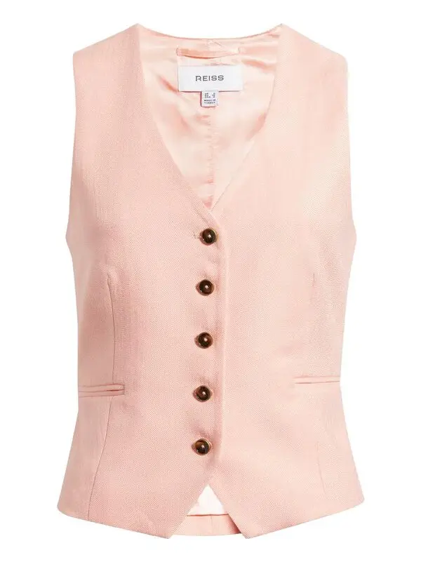 REISS Magda Slim Fit Vest - Pink
