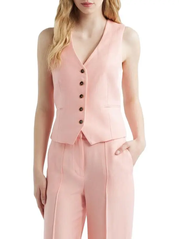 REISS Magda Slim Fit Vest - Pink