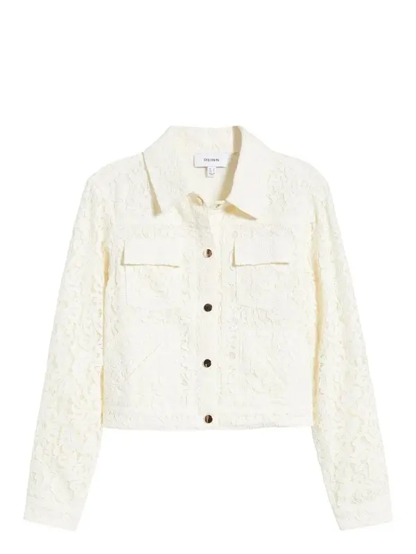 REISS Lori Lace Jacket - White