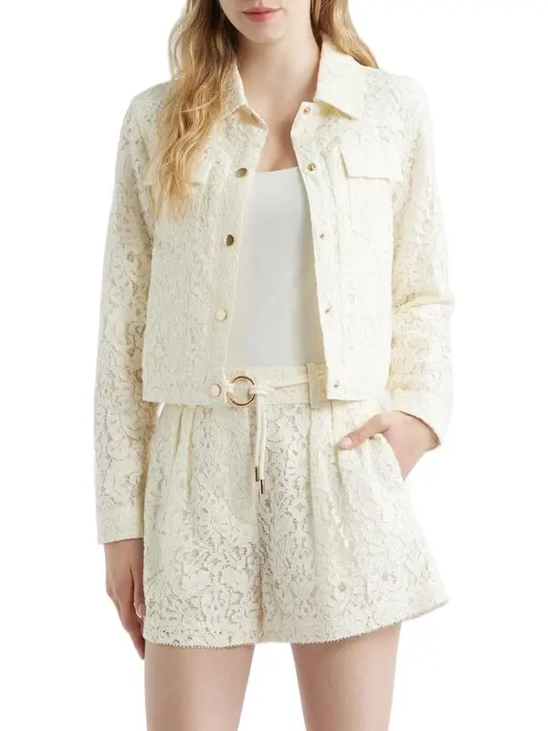 REISS Lori Lace Jacket - White