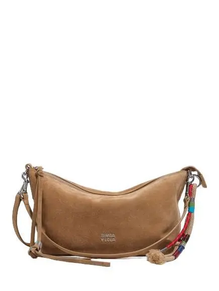 Bimba Y Lola Medium Leather Trapecio Bag - Natural