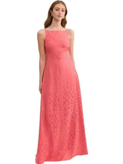 Rebecca Taylor Emery Floral Jacquard Maxi-dress - Coral Blush