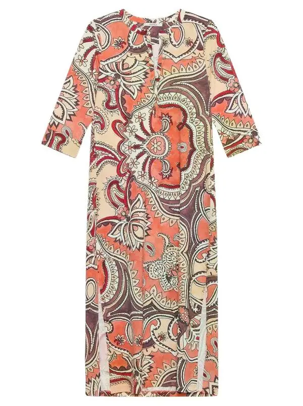 Malìparmi Paisley-print Midi Dress - Orange