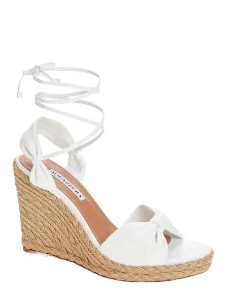 AQUAZZURA Carina Espadrille Wedge Sandal - Optic White