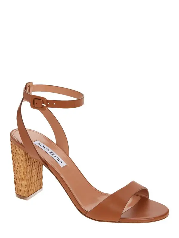 AQUAZZURA Sunseeker Ankle Strap Sandal - Tobacco