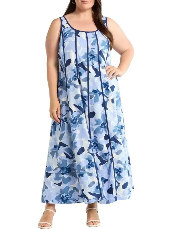 Halogen Floral Print Maxi Dress - Moonlight Blue