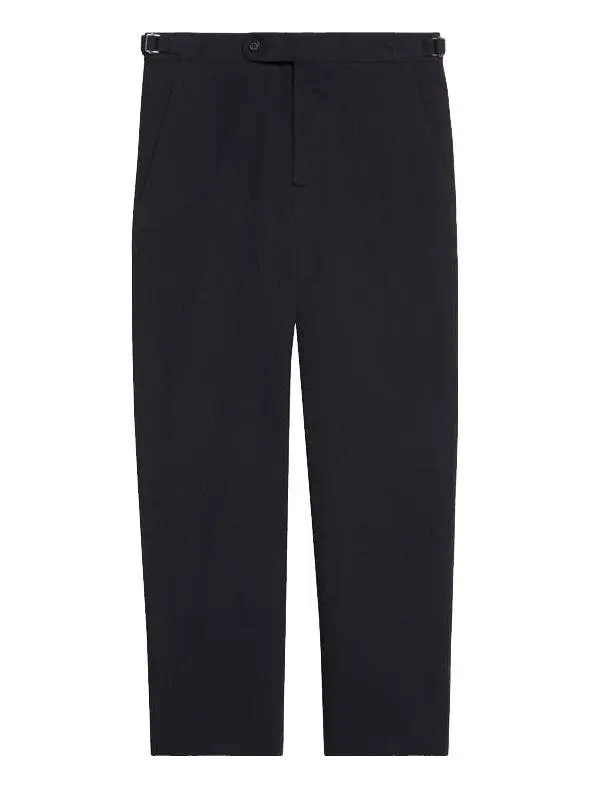 BODE Side Buckle Seersucker Trousers - Dark Navy