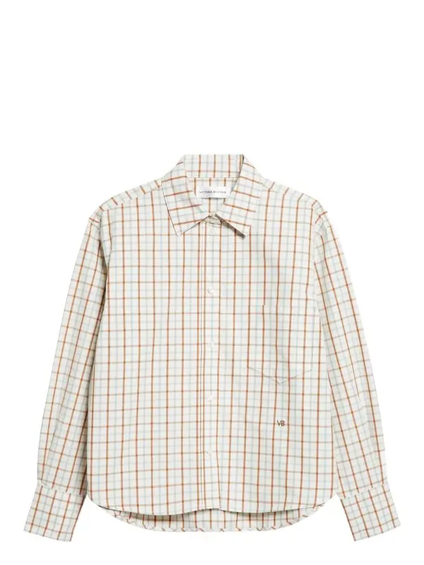 Victoria Beckham Ellys Check Cotton Poplin Shirt - Multi/white Check