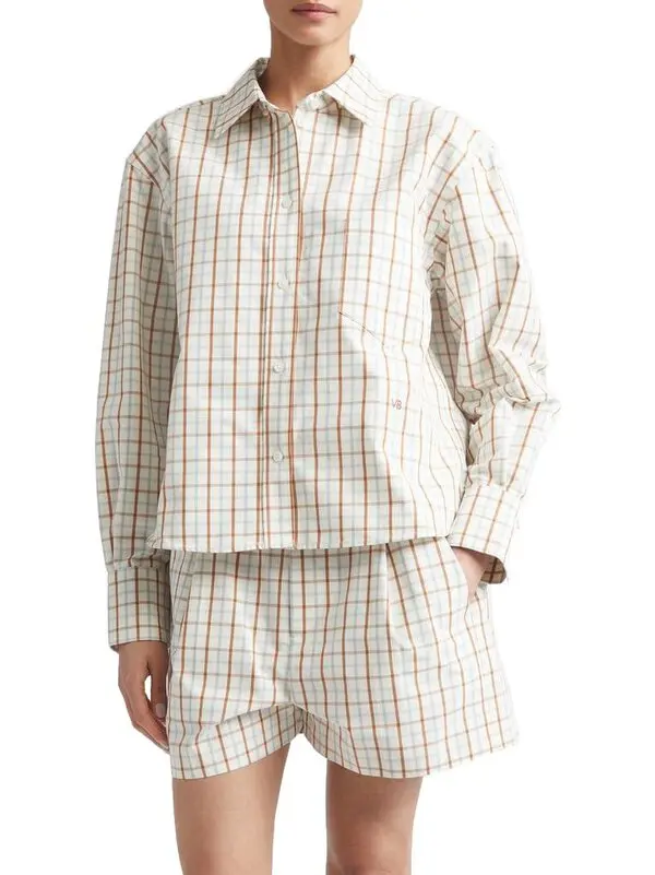 Victoria Beckham Ellys Check Cotton Poplin Shirt - Multi/white Check