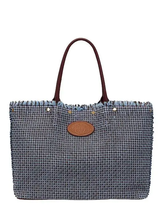 HAMMITT Olympia Woven Tote - Blueberry Sorbet/gold