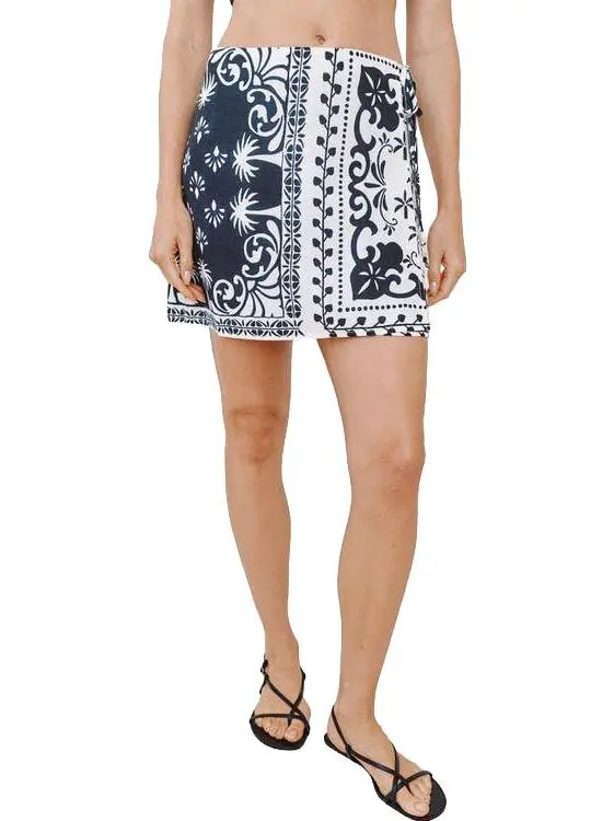 Bella Dahl Bandana Print Wrap Miniskirt - Tropical Bandana Print
