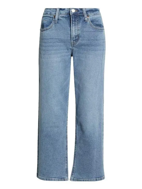 CITY BLUES Dover Crop Straight Leg Jeans - Light Aged Wash