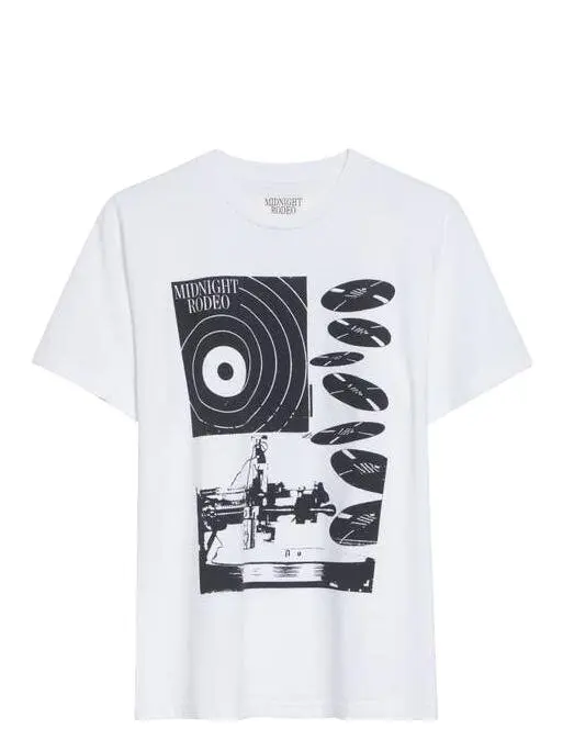MIDNIGHT RODEO Record Graphic T-shirt - White