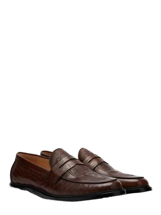 MARC NOLAN Calum Embossed Penny Loafer - Brown Bull