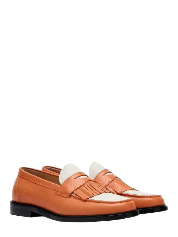 MARC NOLAN Clint Fringe Penny Loafer - Orange/white