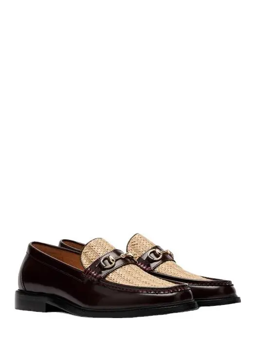 MARC NOLAN Boardwalk Bit Loafer - Burgundy/raffia