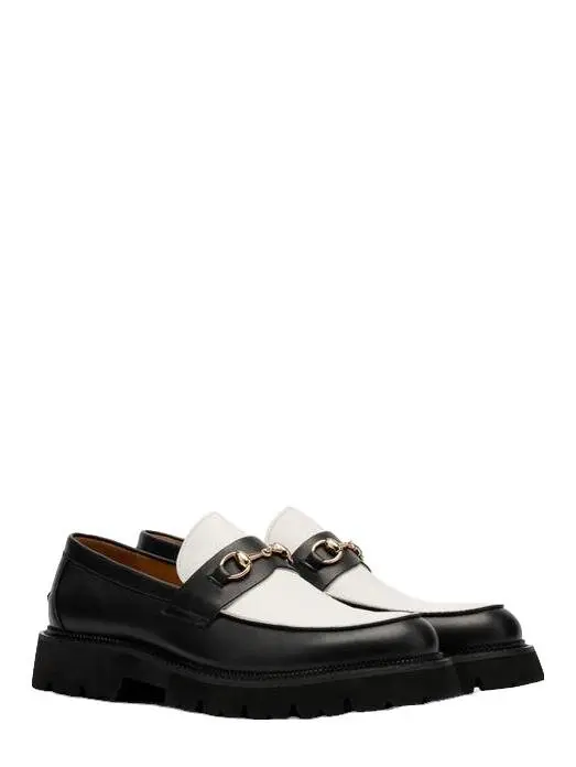 MARC NOLAN Blake Bit Loafer - Black/white Calf