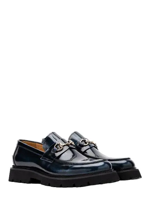 MARC NOLAN Blake Bit Loafer - Navy Patent