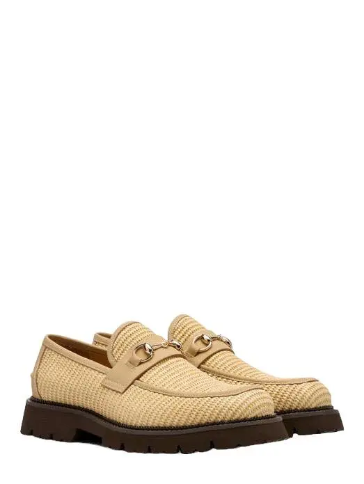 MARC NOLAN Blake Bit Loafer - Tan Raffia