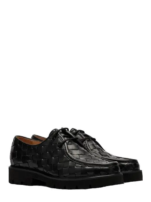 MARC NOLAN Montana Woven Leather Loafer - Black Woven