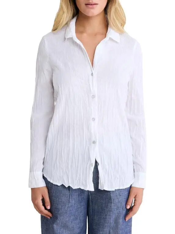 NIC+ZOE Core Cotton Long Sleeve Button-up Shirt - Paper White